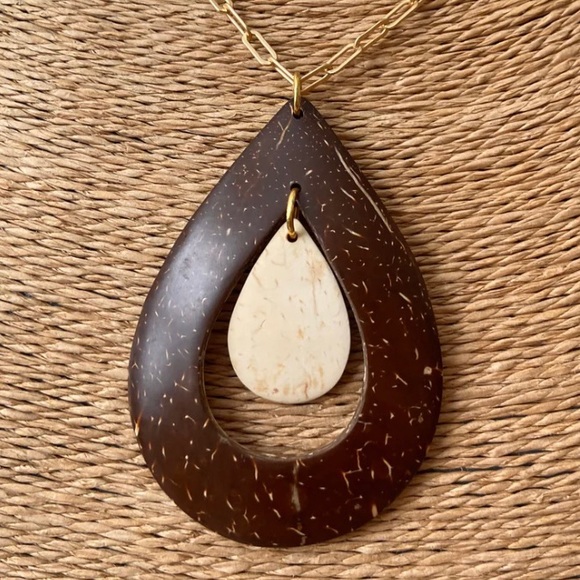 Jewelry | Coconut Shell Raindrop Necklace | Poshmark